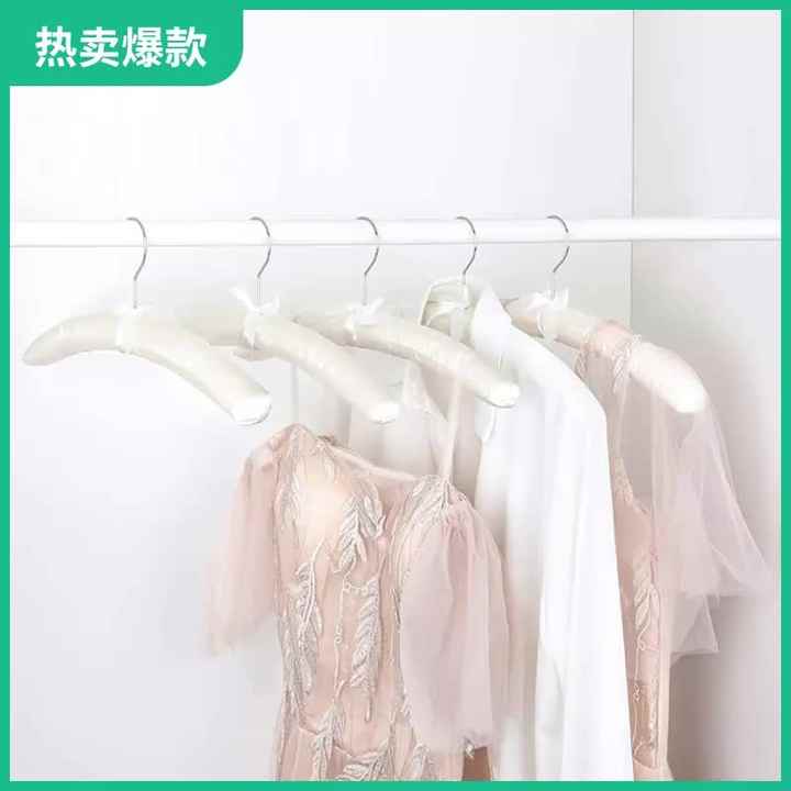 High Quality Wooden Satin Hanger with Black Cloth and Black Bow for ...