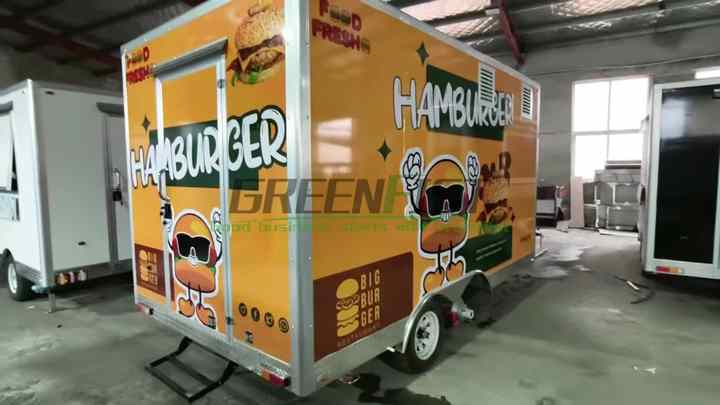 Square Mobile Food Trailer Construction Rust Resistant Movable Optional ...