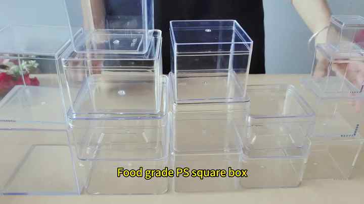 Wholesale Food Grade Transparent Square Plastic Box Dessert Container ...
