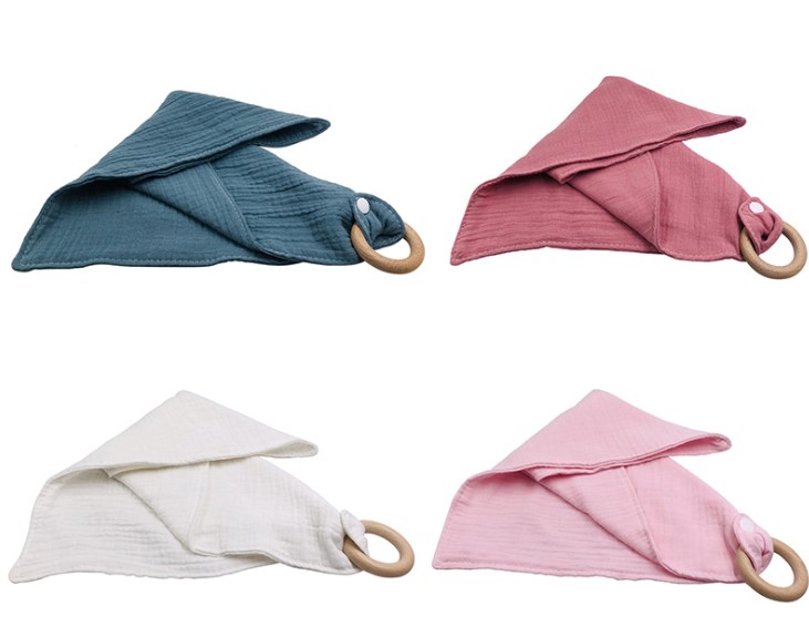 AKK BABY infant Teethers Cloth With Wooden Ring Toy for Babies Natural ...