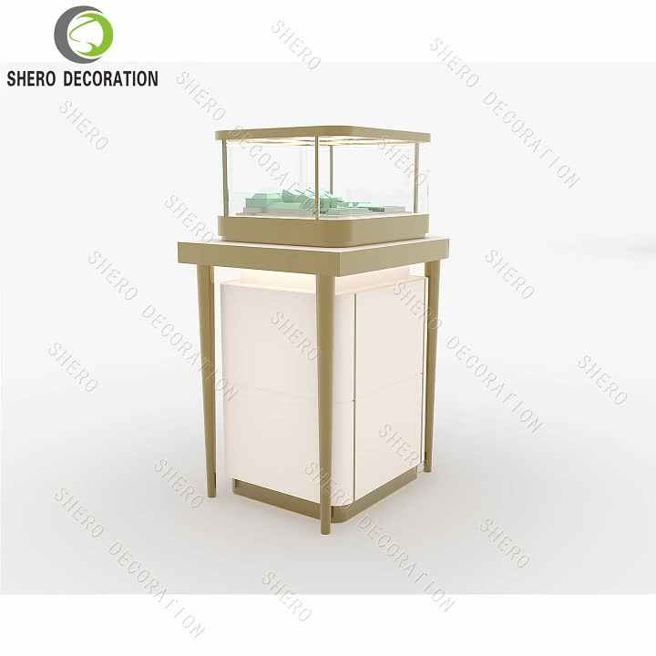 White Cashier Checkout Counter with LED Lighting and Currency Drawer ...