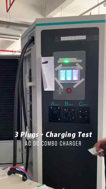 AC DC Combo Ev Fast Charger 3 Guns CHAdeMO CCS GBT 60kW 120kW 22kW 44kW ...