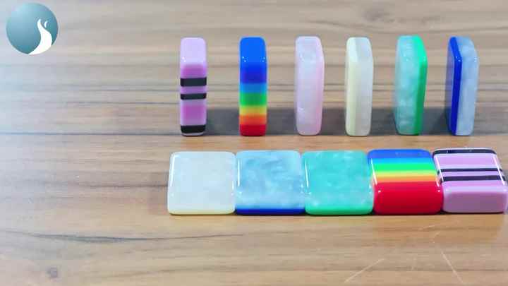 Double Layers Mahjong Tiles Bright Colors Pearl Resin Game Block ...