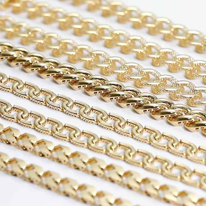 Factory 18k Real Gold Chain Miami Cuban Link Chain Bracelet CZ Cuban ...