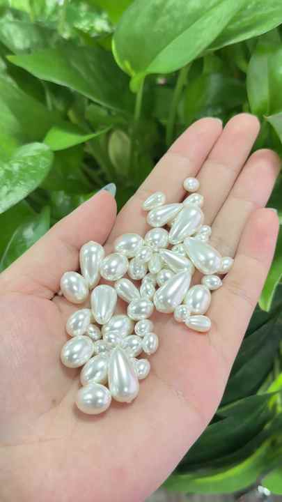 Imitation Plastic Teardrop Water Drop & Oval Shape White Pearl Loose ...