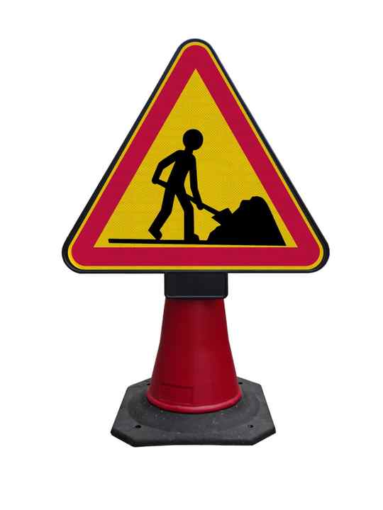 Universal Roadway Safety Traffic Cone Sign Attachment Reflective ...