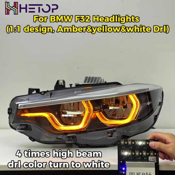 HETOP F32 Headlight 2012-2019 Triple Color Yellow White Amber System 4 ...