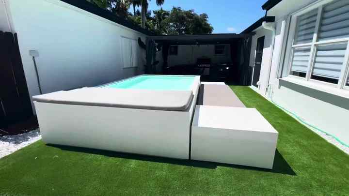 Garden Family Swim Spa Ice Cold Plunge Pool Tub Overflower