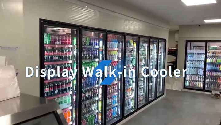 L Shape Supermarket Display Cooler Custom Built Walk-ins Glass Door ...