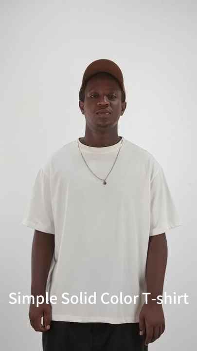 Casual Regular 100% Cotton Plain T-Shirt Custom Logo Designer Loose Fit ...