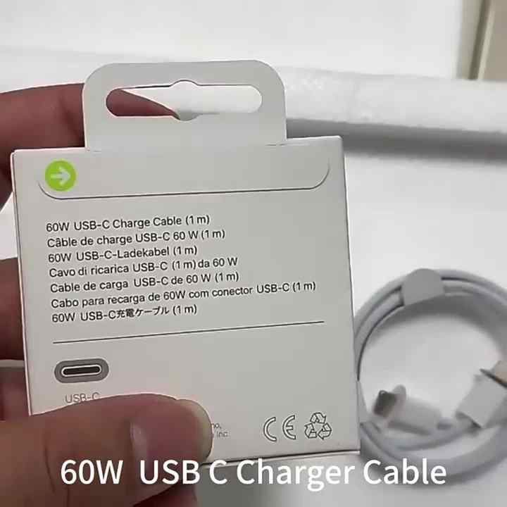 Factory Direct 60W Braided Charger Cable for iPhone 15 16 Pro Max - 1M ...