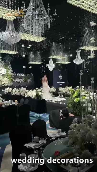 MSH M517 Luxury Wedding Stage Backdrop Crystal Ceiling Water Drop ...