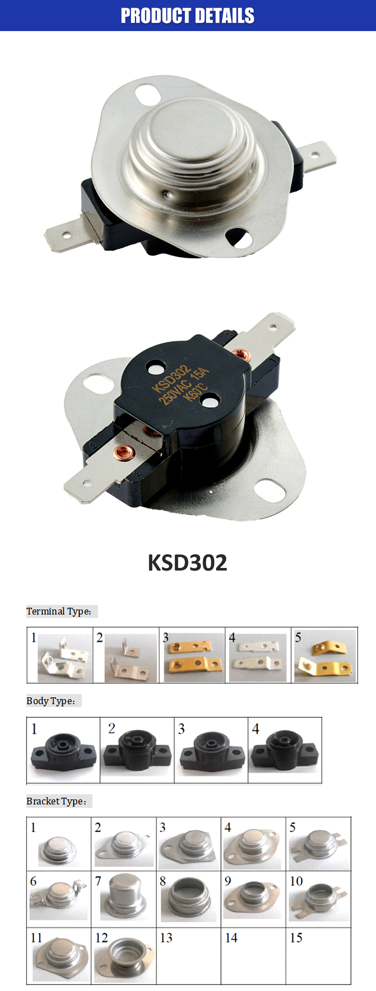 KSD302-252 bimetal disc temperature switch - 武汉臻冠工贸有限公司