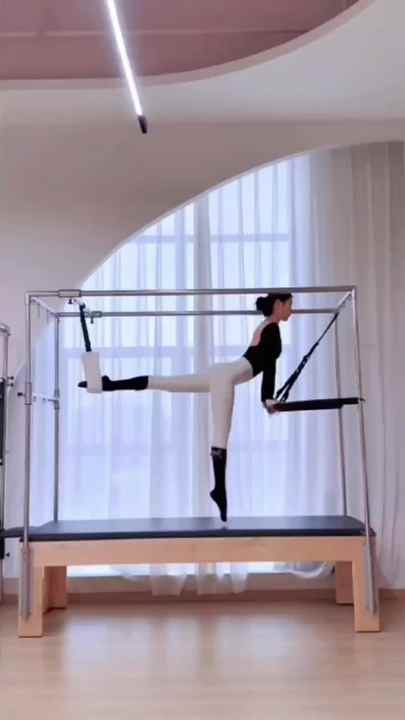 Luxury Foldable Pilates Reformer - Solid Maple Wood Cadillac Machine ...