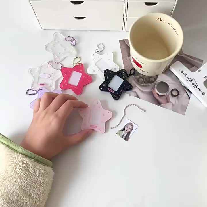 Girl Fan 1inch ID Photo Star Card Holder Student Photo Sticker Frame ...