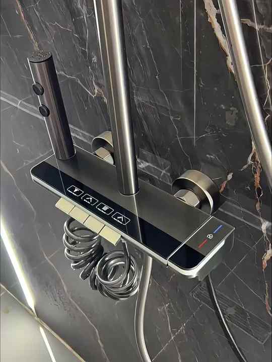 Handmade Key Luxury Digital Display Shower Head and Faucet System Mixer ...
