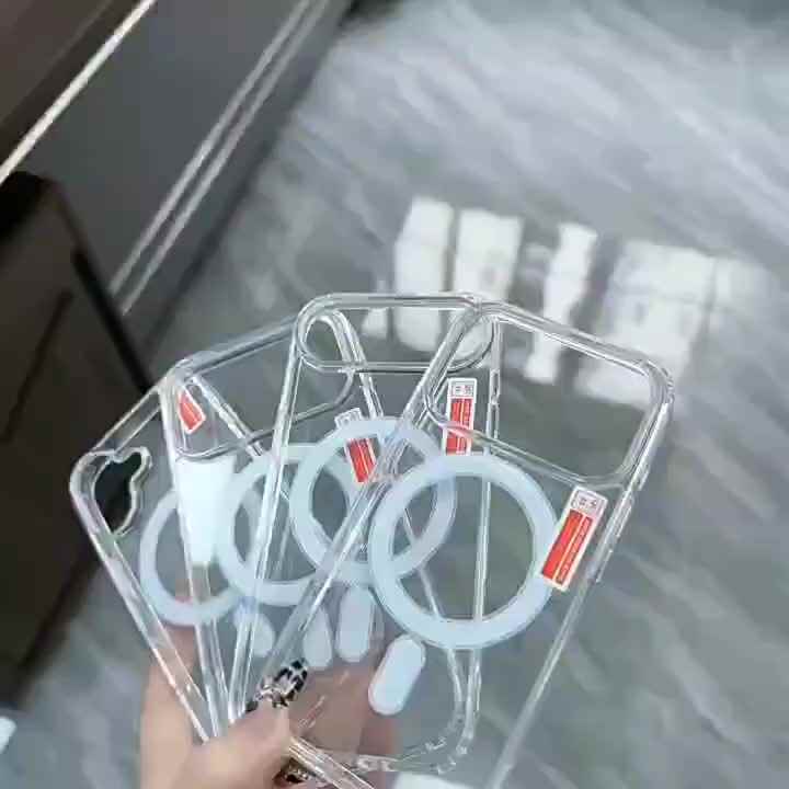 Suitable for iPhone 17 Transparent Acrylic Magnetic Phone Case for ...