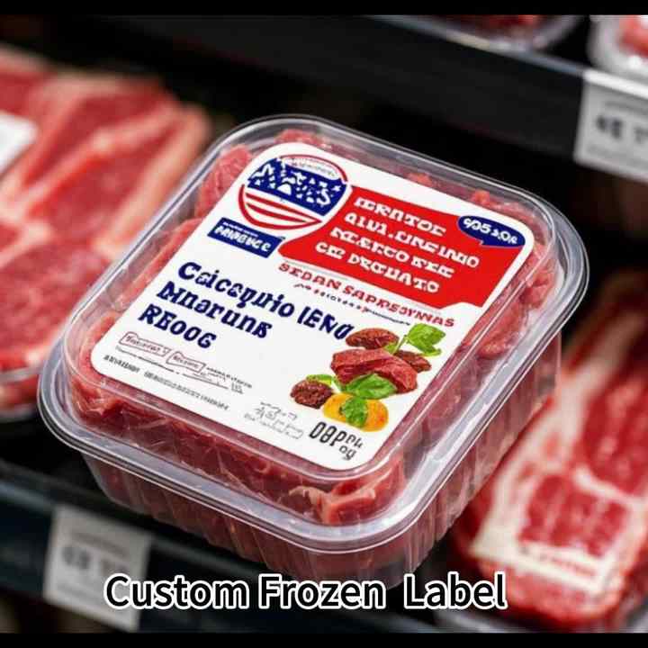 Customized Waterproof PVC Adhesive Labels for Frozen Food Beef Meat ...