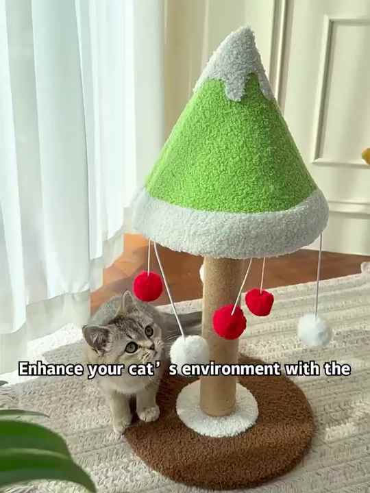 FE 2026 Cat Scratching Post Christmas Tree Toys Cat Scratcher Column ...