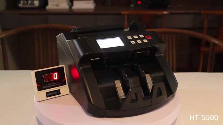 HT-5500 Dual Motor Bill Counter Multi-Currencies Counting Machine Cash ...