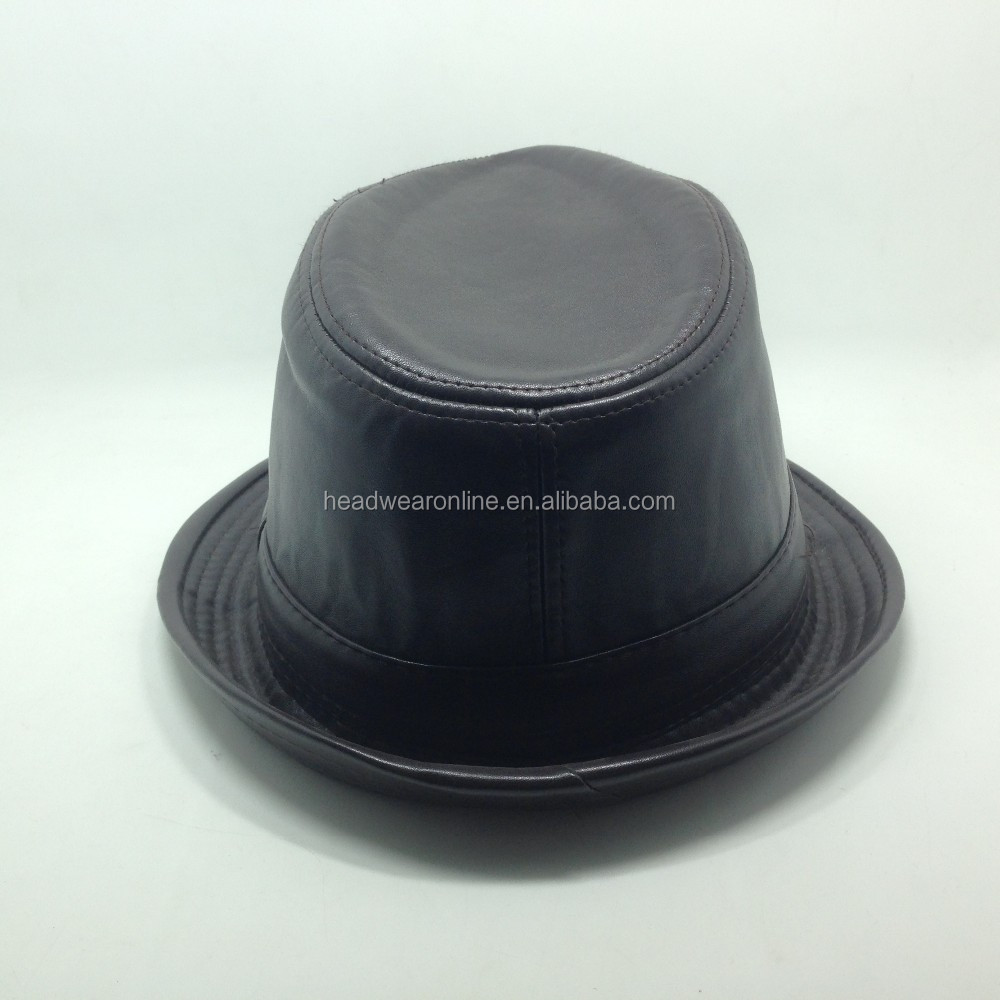 Blank Black Top Cap , Formal Hat For Men , Wedding Hat With Leather ...