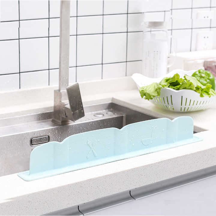 Sink Water Splash Silicone Guard Baffle Plate Wave Wash Basin Kitchen ...
