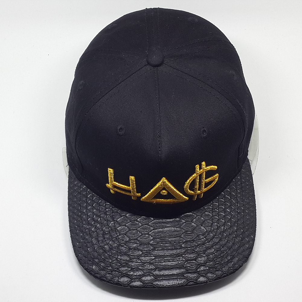 metal thread embroidery snake skin brim snapback cap snapback hat ...