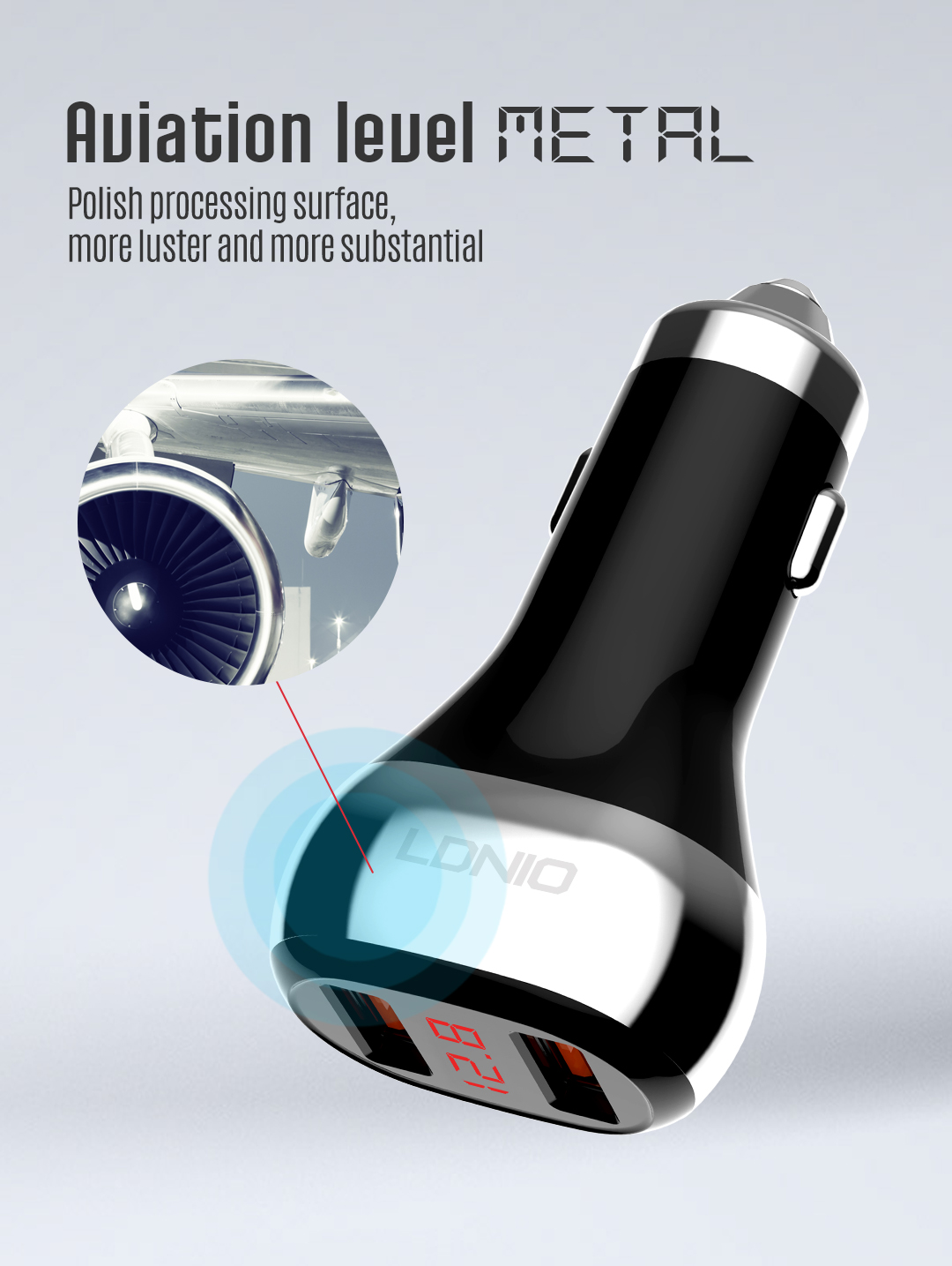 LDNIO Φορτιστής usb και βολτόμετρο για τον αναπτήρα 2xUSB 3A C2 - Ideahellas