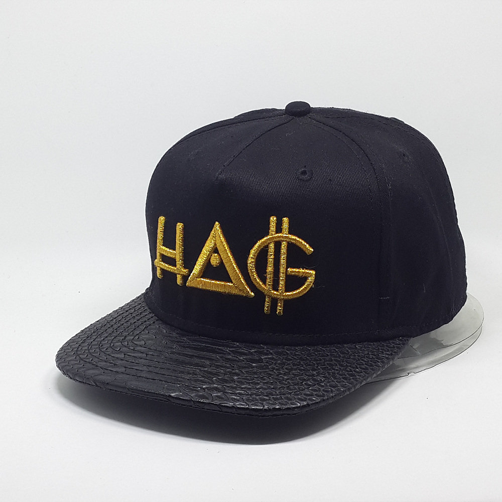 metal thread embroidery snake skin brim snapback cap snapback hat ...