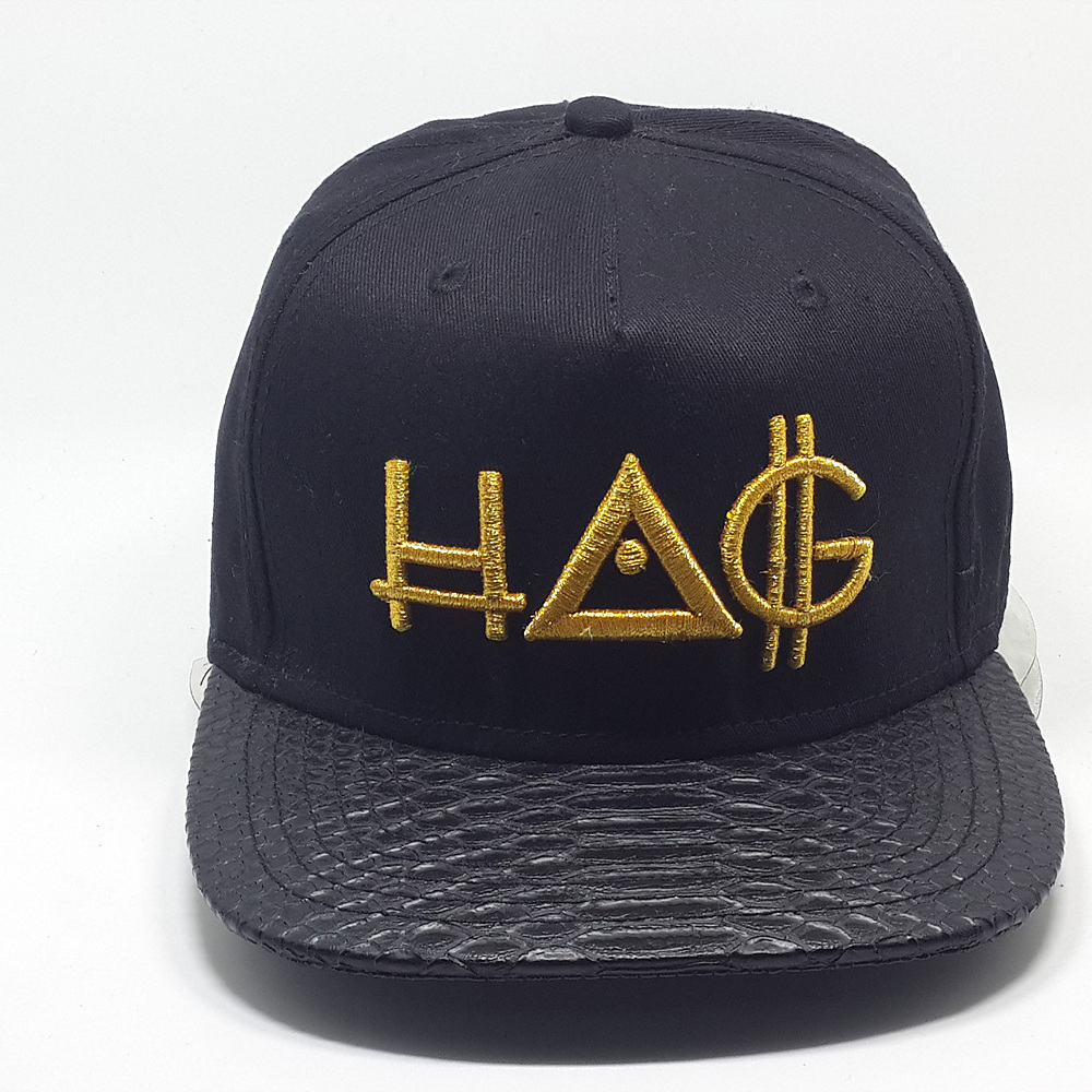 metal thread embroidery snake skin brim snapback cap snapback hat ...