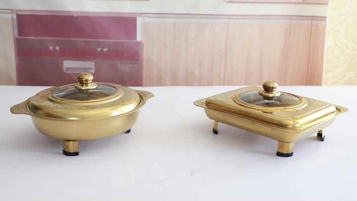 Cheap Price Stainless Steel Dish Plate Glass Buffet Container Stove ...