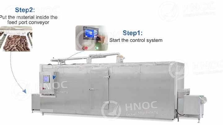 HNOC Shrimp Fish Iqf Tunnel Freezer 500kg Chicken Meat Continuous Blast ...