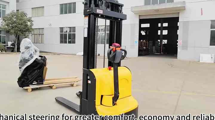 2 Ton 3.5m Pallet Stacker with Adjustable Lifting Forks Walk-behind ...