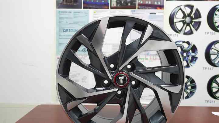 Car Alloy Aluminium Wheels 16 Inch 5 Holes Pcd 5x114.3 Black Machine ...