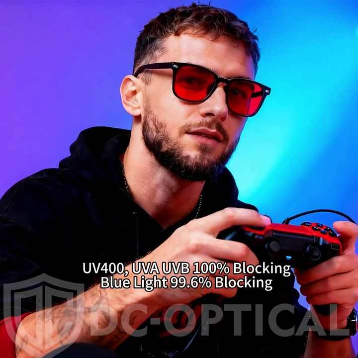 DC OPTICAL Red Lens Sleep Glasses - Block Blue Light & UV