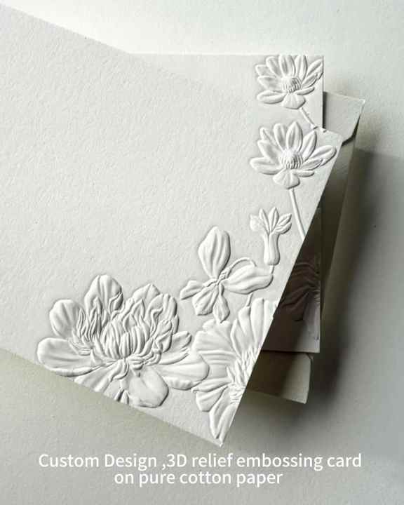 Custom 3D Embossed Raised Blind Embossing Invitation Cards & Thank You ...