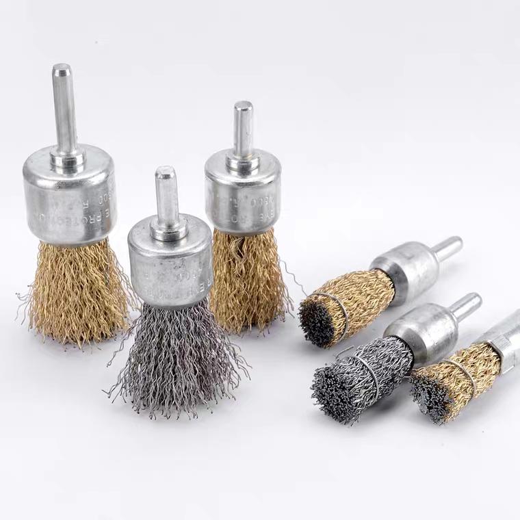 High quality rolled edge steel brass wire end brushes for polishing and cleaning Products from ...