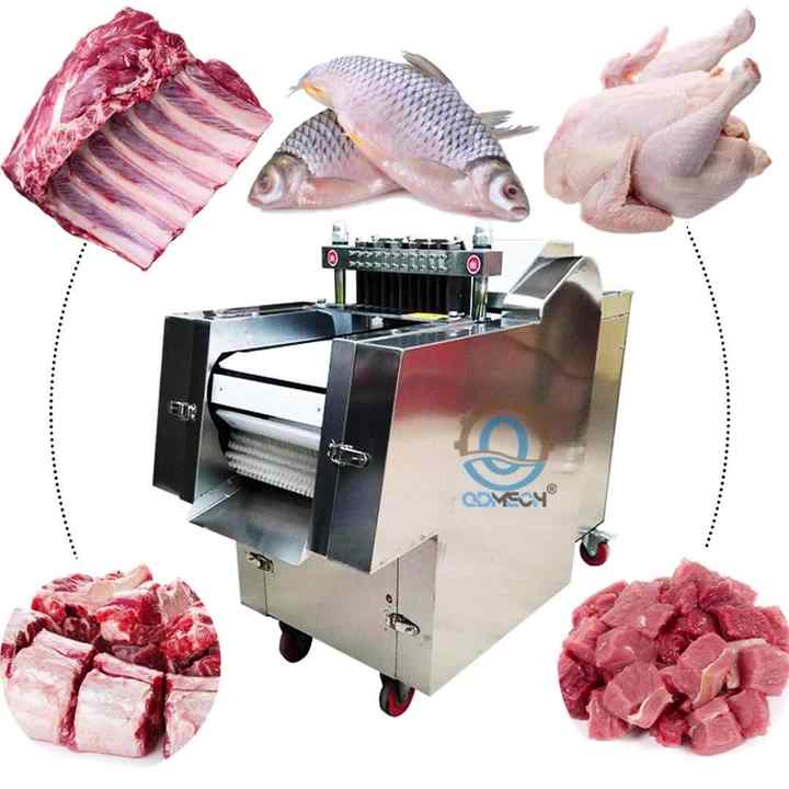 QDMECH Automatic Meat Cube Dicer Cutting Machine Frozen Chicken Slicer ...