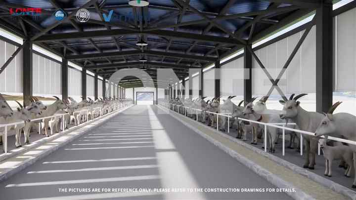 Modern Design Steel Structure Cow Cattle Dairy Milking Farm Shed ...