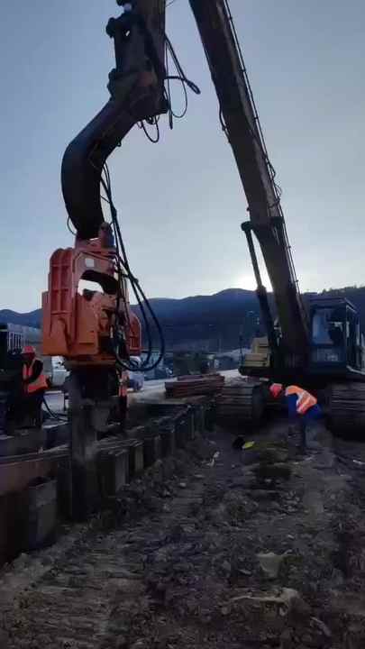 KN450 High Frequency Hydraulic Vibro Hammer Excavator Mounted Vibratory ...
