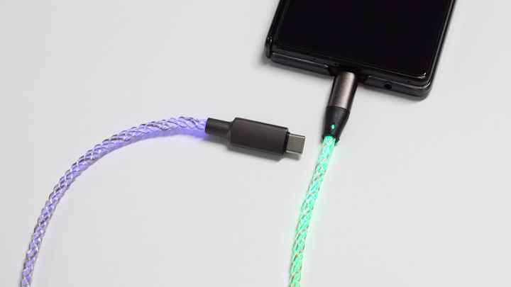 66W RGB USB Cable LED Light Breathing Gradient Super Fast Charge USB C ...
