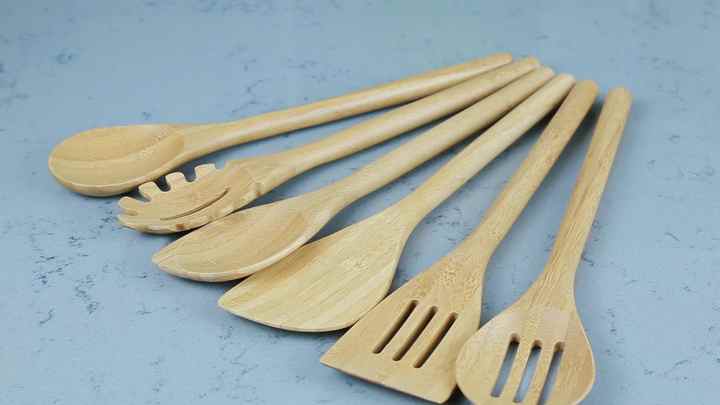 Natural Acacia Kitchen Cook Tool Set Non Stick Kitchen Acacia Wood ...
