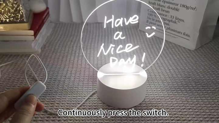 DIY Gift Blank 3D LED - Creatives Pen Rewrite Acrylic Note Board