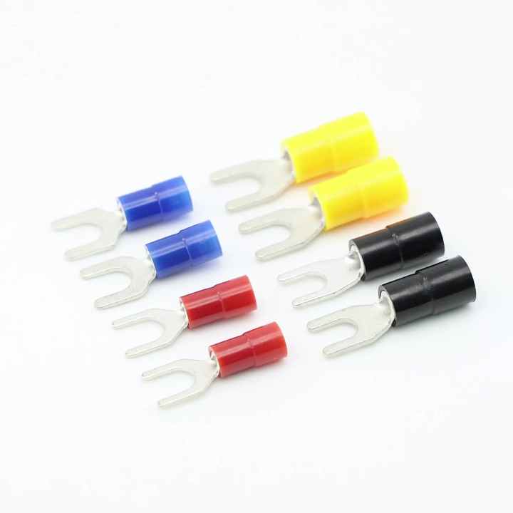 SVN Nylon Insulated Crimp Fork Spade Terminal Tin Plated AWG14-12 M3 M8 ...
