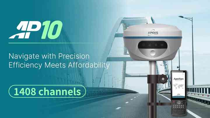 APEKS AP10 RTK GNSS Receiver 1408Ch 120° IMU Tilt 2W UHF Android OS ...