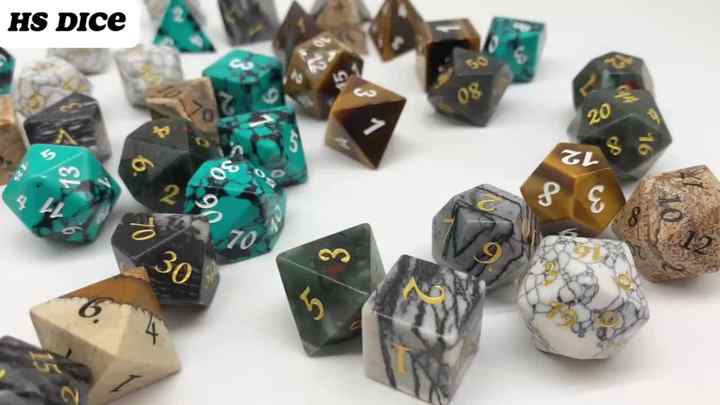 Factory Direct Custom D20 Bloodstone Quartz Gemstone DND Dice Set ...