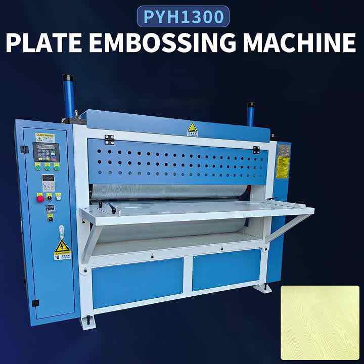 PYH1300 Automatic Heat Press Wood Grain Embossing Machine Plate Plywood ...