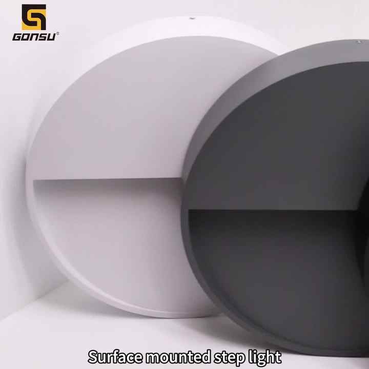 GONSU Surface Mount Led Step Light Outdoor Ip65 Round Wall Foot House ...