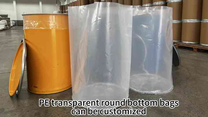 Custom 20L/25L/200L Round Bottom PE Transparent Drum Liner Bags Steel ...