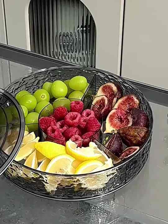 Stylish Plastic Double-Tier Rotating Water Ripple Fruit Tray Home ...
